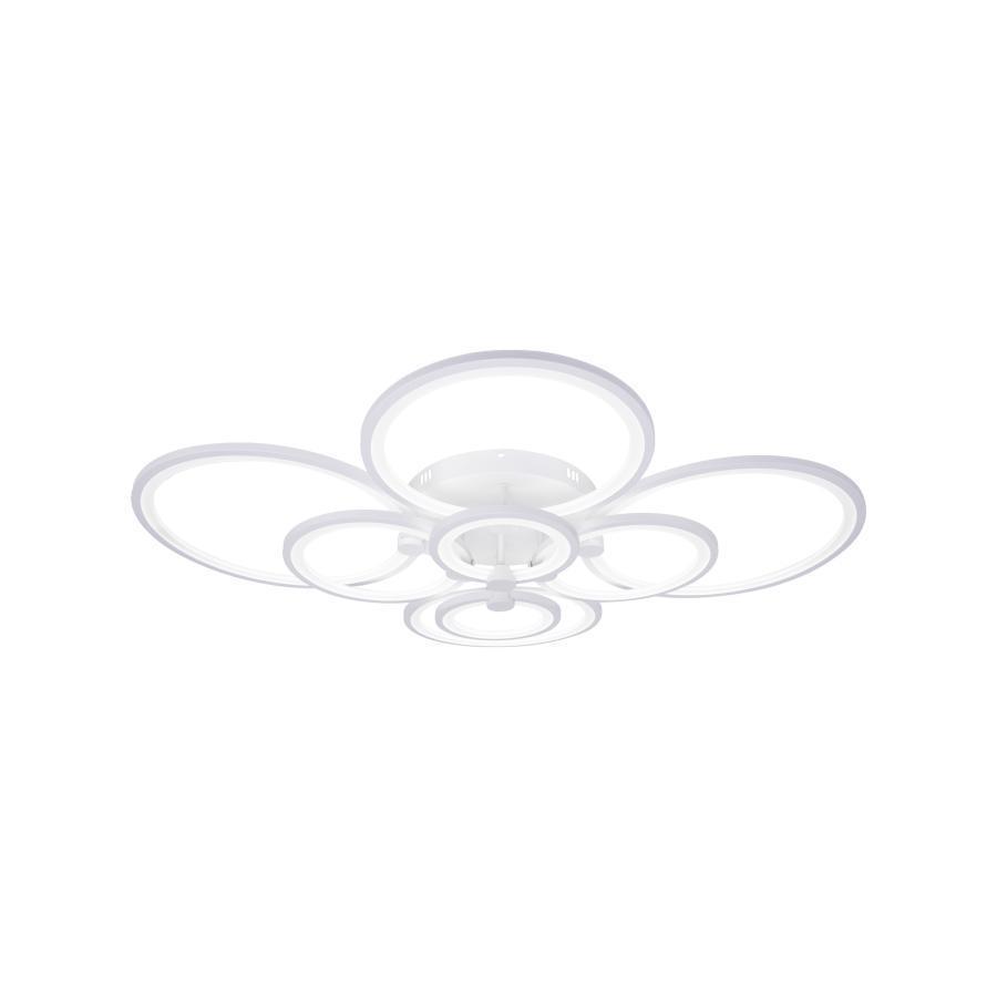 Lustra LED cu Telecomanda Asteria 264W 8 Cercuri Dimabila Alb - Corpuri ...