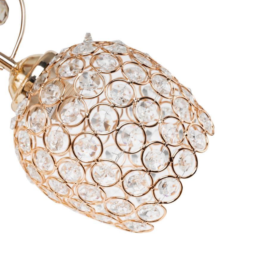 Lustra Pleiones, 5*E27, Auriu, Metal si Cristal - Corpuri de iluminat ...